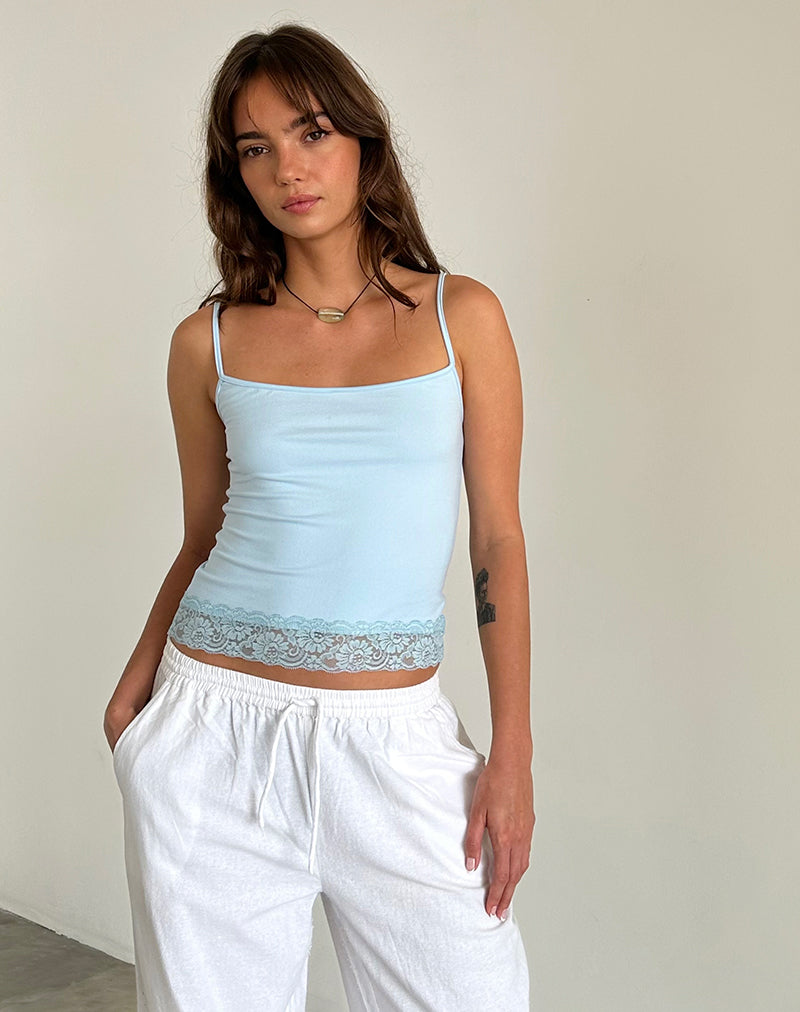 Blue Soft Slinky Vest Top | Vikha – motelrocks-com-aus