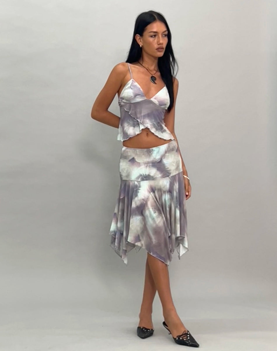 Printed Pearly Shell Mesh Butterfly Top | Cojira – motelrocks-com-aus