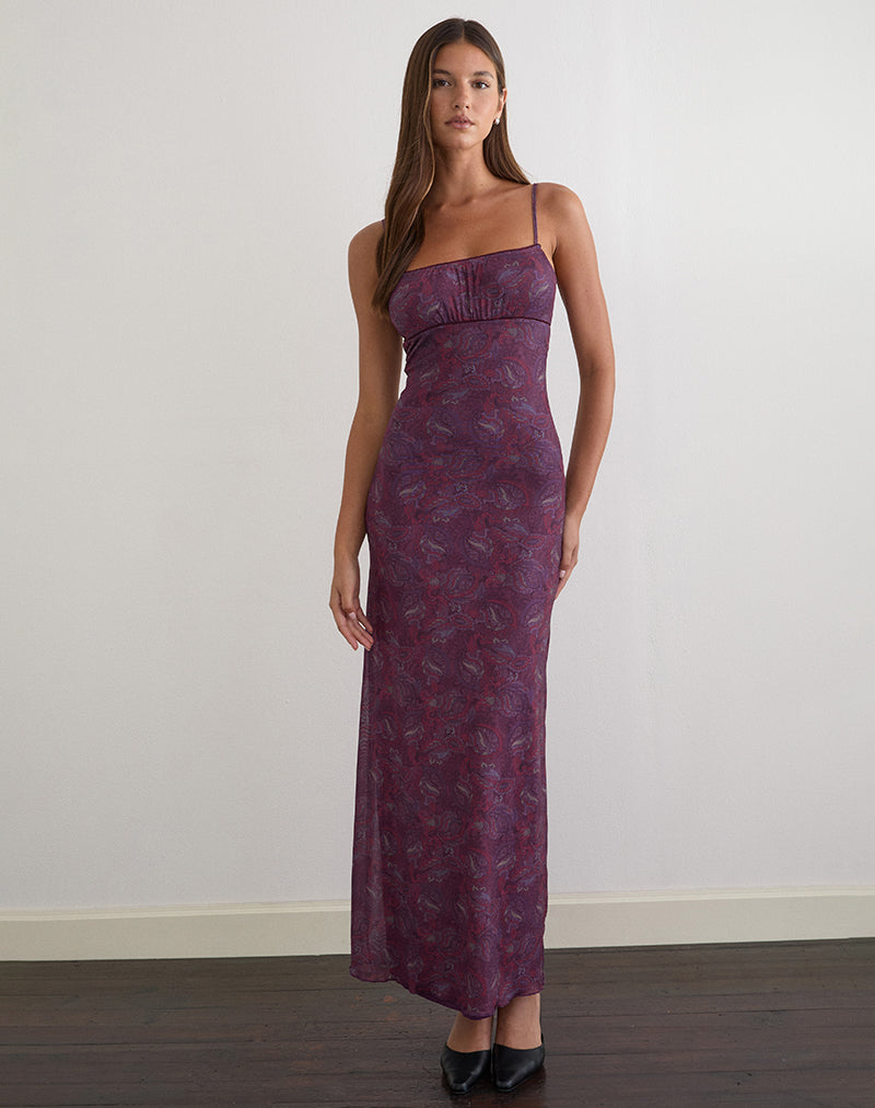 Purple Paisley Maxi Dress | Darsih – motelrocks-com-aus