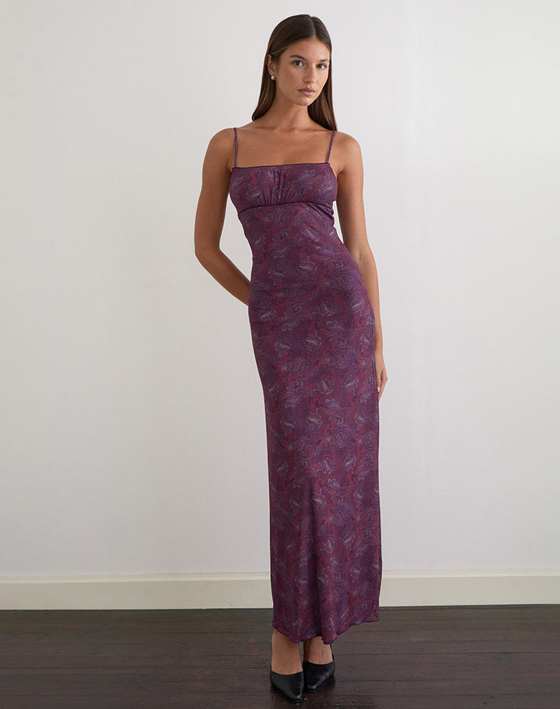 Purple Paisley Maxi Dress | Darsih – motelrocks-com-aus