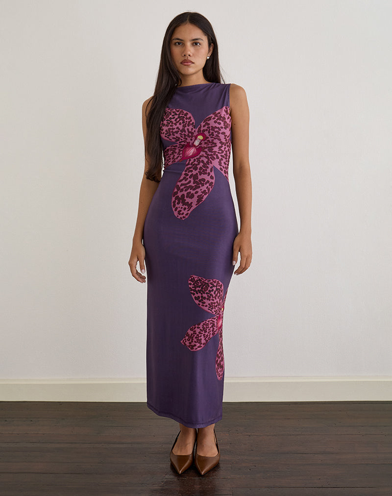 Purple Vibrant Orchid Sleeveless Maxi Dress | Fayola – motelrocks-com-aus