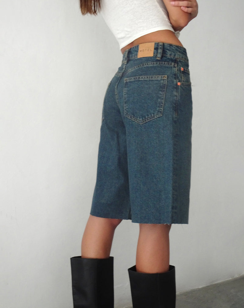 Brown Blue Acid Long Jort | Roomy – motelrocks-com-aus