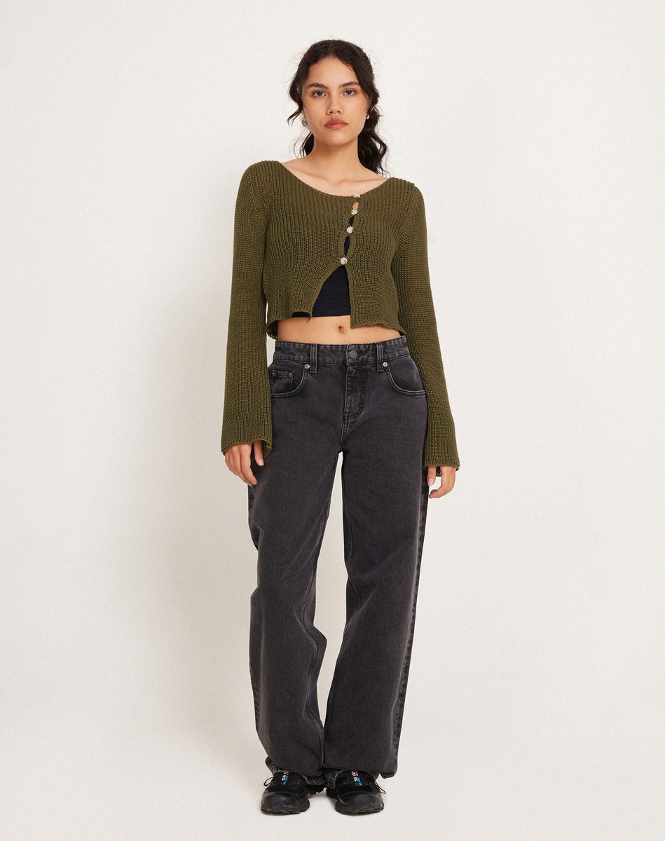 Chive Green Long Sleeve Knit Top | Kazayo – motelrocks-com-aus