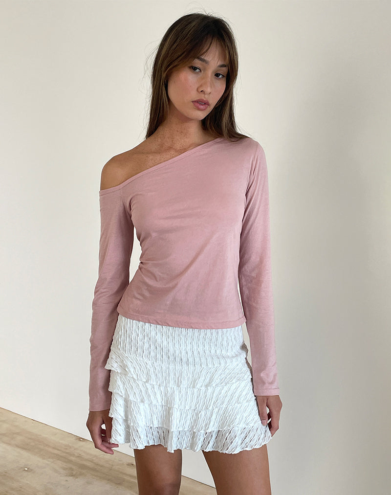 Pink Lady Tissue Asymmetrical Slouchy Top | Ledez – motelrocks-com-aus