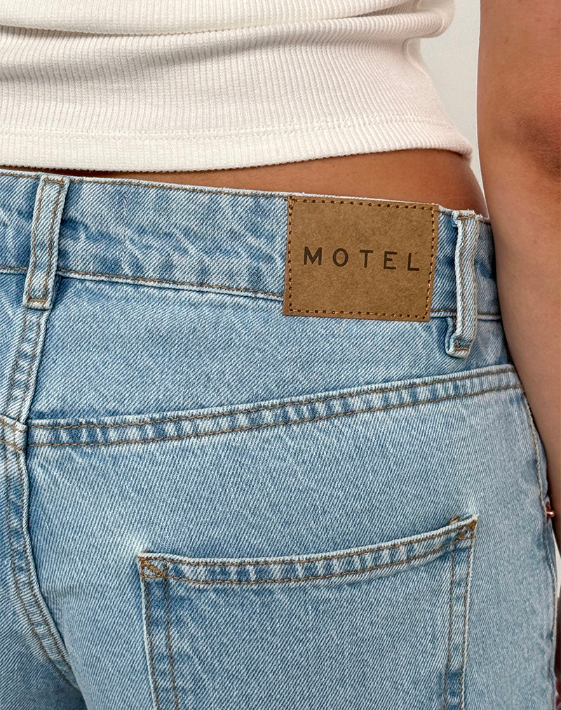 Light Wash Blue Low Rise Straight Leg Jeans | Parallel – motelrocks-com-aus