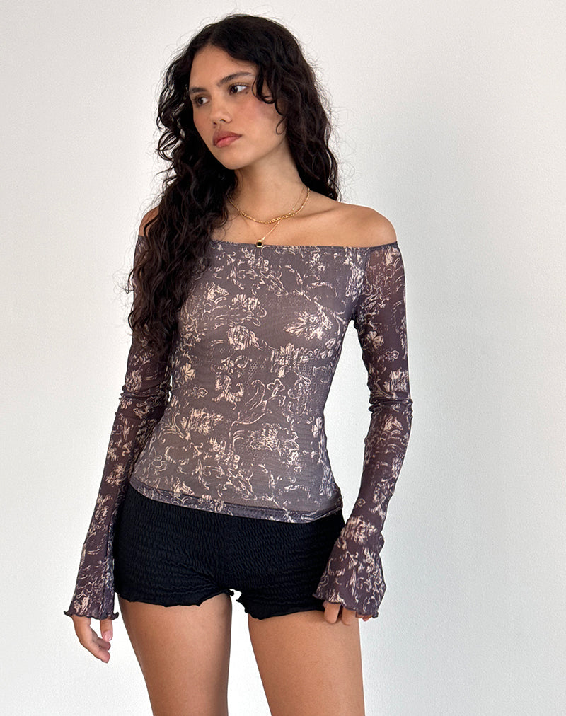 Batik Botanical Brown Top | Lutana – motelrocks-com-aus