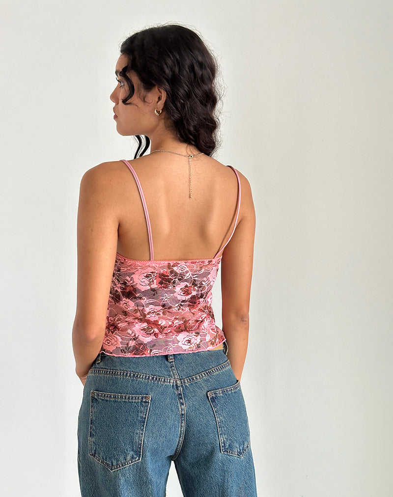 Pink Lace Floral Bloom Top | Magita – motelrocks-com-aus