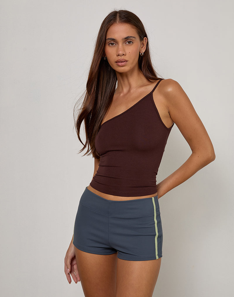 Navy Micro shorts with Sage Binding | Rapal – motelrocks-com-aus