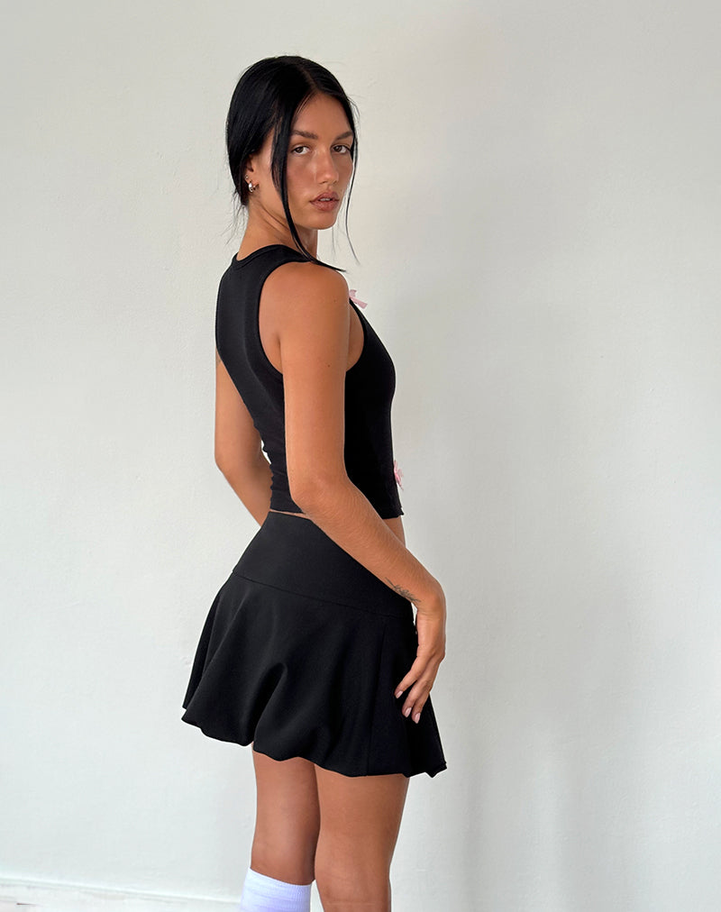Black with Pink Bows Vest Top | Rave Bow – motelrocks-com-aus