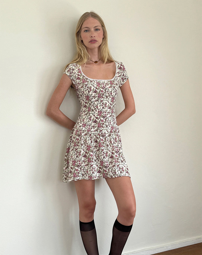 Ivory Vintage Bloom Mini Dress | Tipani – motelrocks-com-aus