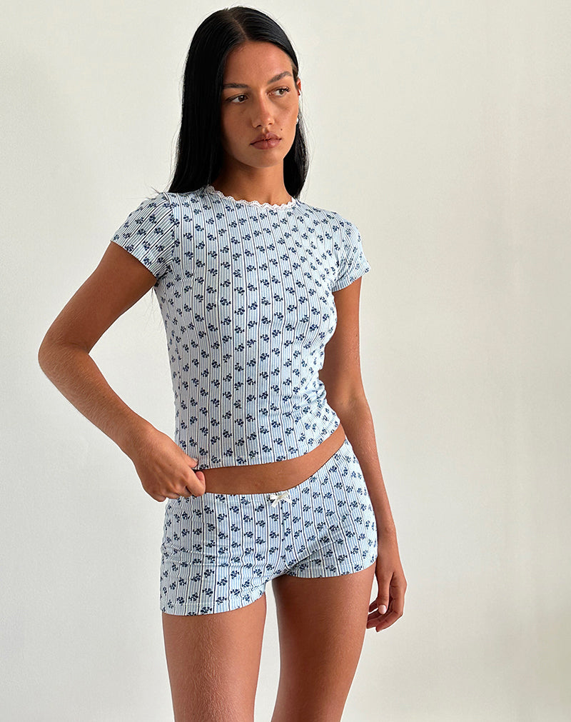 Floral Stripe Tee | Zagy – motelrocks-com-aus
