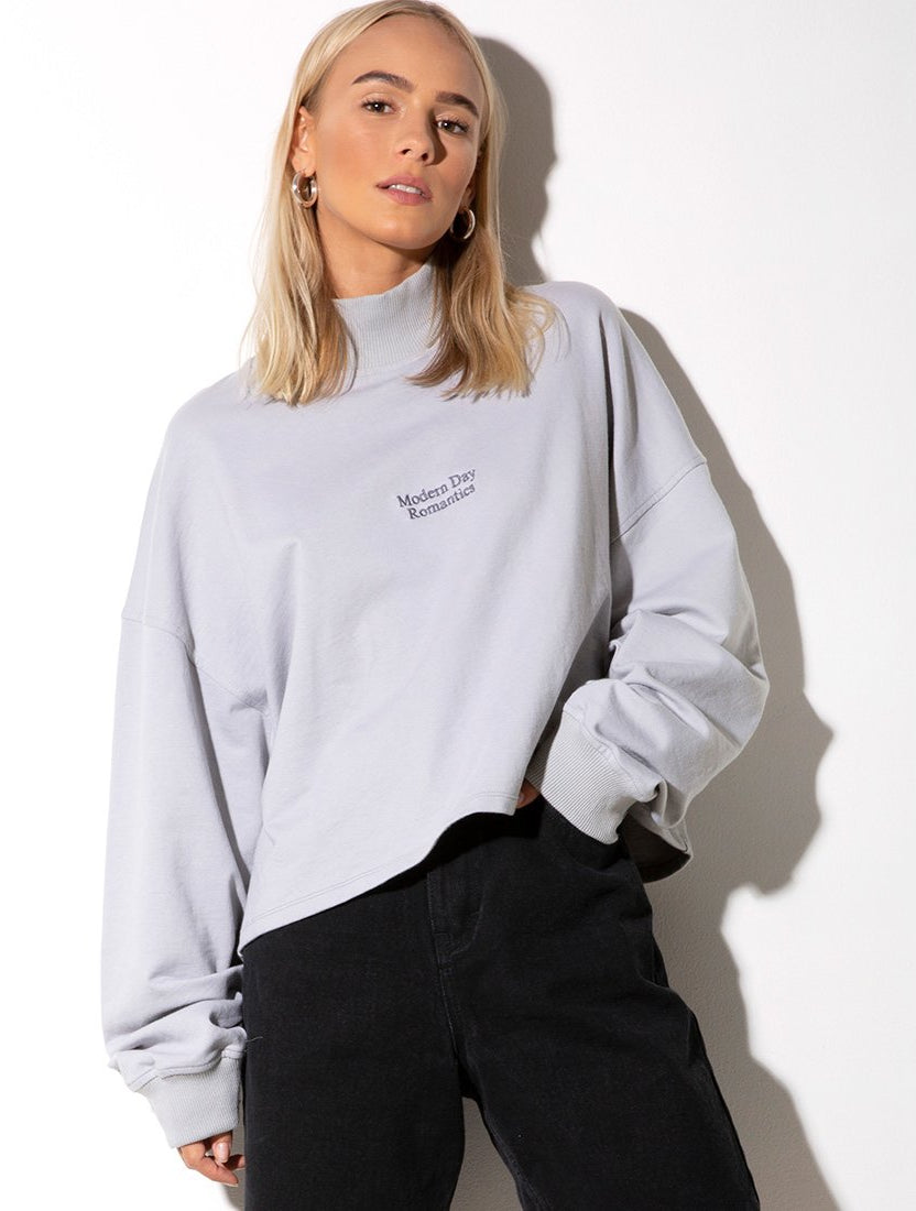 Deca Sweatshirt | Modern Day Romantic Grey – motelrocks-com-aus