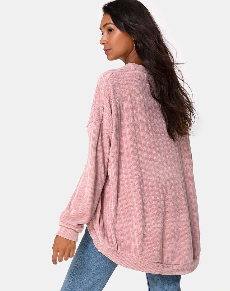Pink Oversized Knitted Jumper | Jama – motelrocks-com-aus