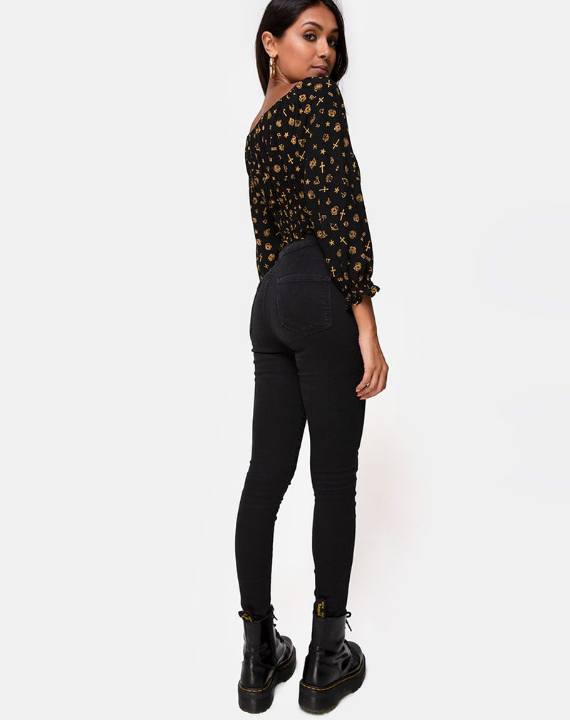 Black Astro Crop Top | Lancer – motelrocks-com-aus