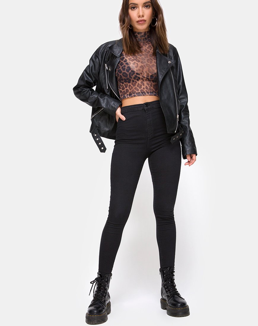 Lara Crop Top in Leopard Mesh – motelrocks-com-aus