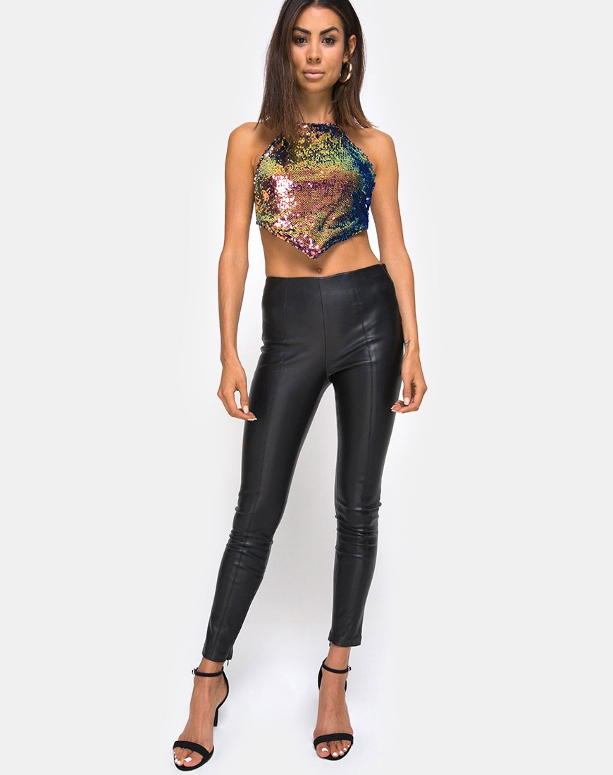 Tini Crop Top in Dragon Fruit Sequin – motelrocks-com-aus